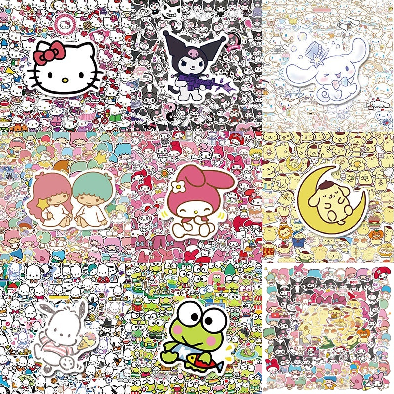50PCS New Sanrio Stickers Hello Kitty Stickers Kuromi My Melody Cute ...