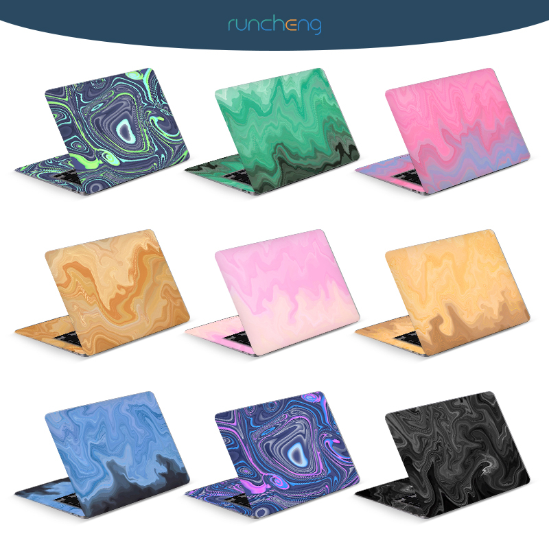 【2pcs】Diy Laptop Cover Sticker Streamer Texture Watercolor Splash Ink ...