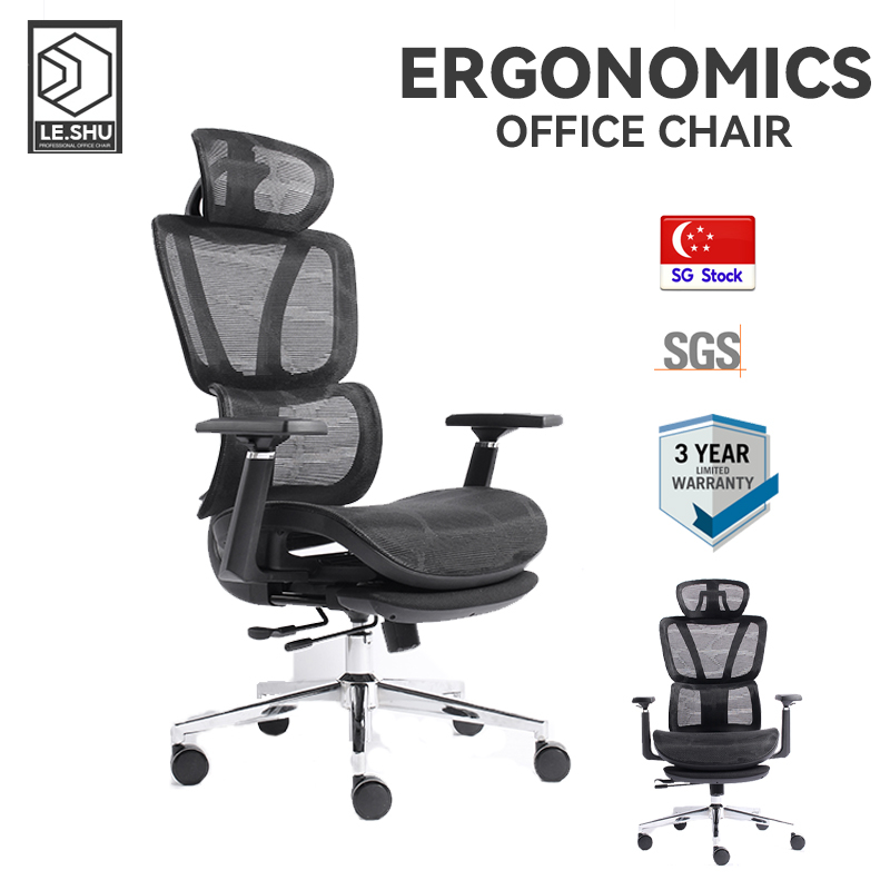 LeShu Ergonomic Office Chair Home Mesh Computer Study Chair SG ...