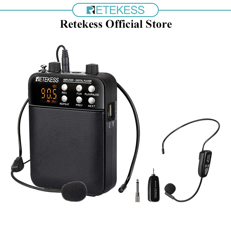 Retekess TR619 Portable Voice Amplifier With TT123 Wireless Microphone ...