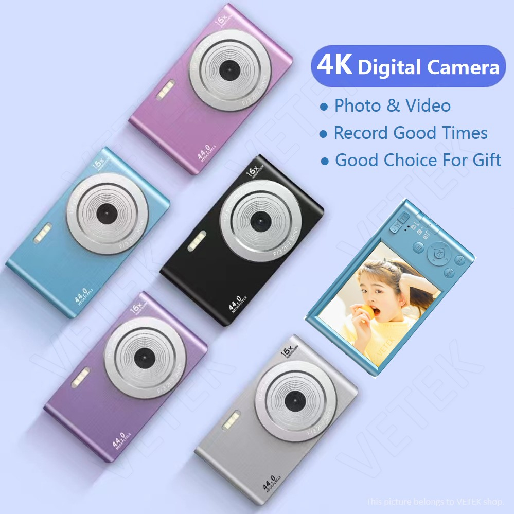 VETEK1 4K Digital Camera Mini Pocket Camera | Shopee Singapore