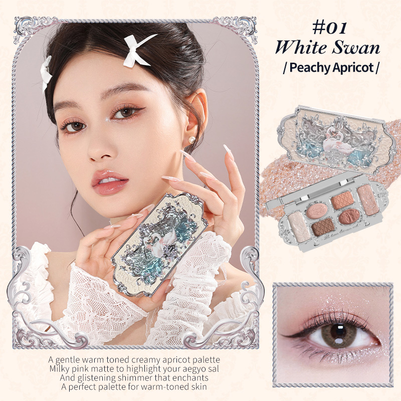 Flower Knows Swan Ballet Series Six-Color Eyeshadow Palette Long ...