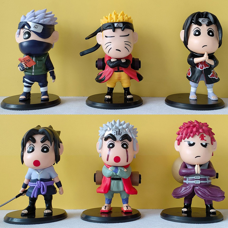 6Pcs/Set 9-10cm Anime Naruto Figure Crayon Shin-chan Nohara Shinnosuke ...