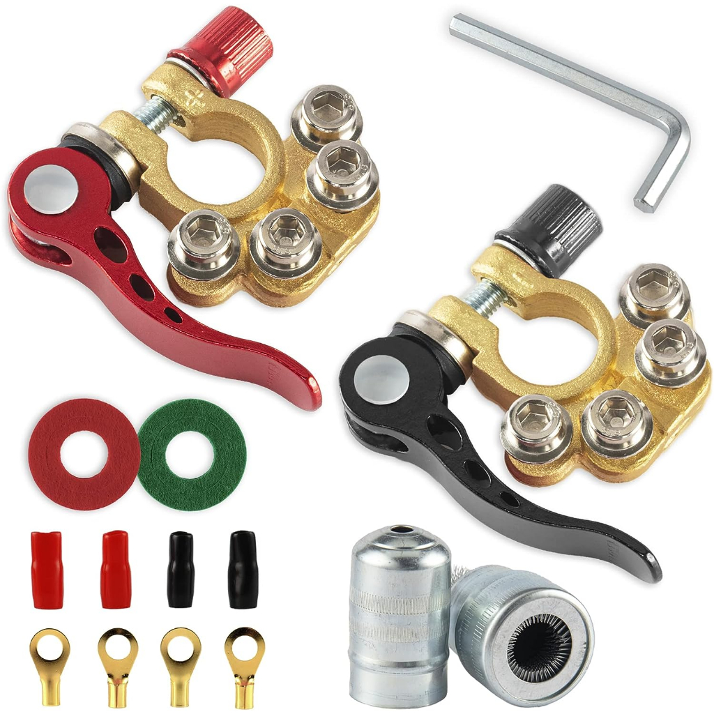 Universal Copper Car Battery Connector Battery Terminal Clamp Clips ...
