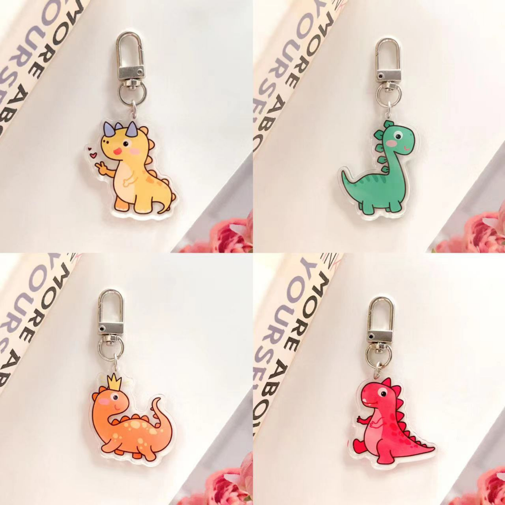 Creative Cartoon Cute Little Dinosaur Acrylic Keychain Cartoon Anime ...
