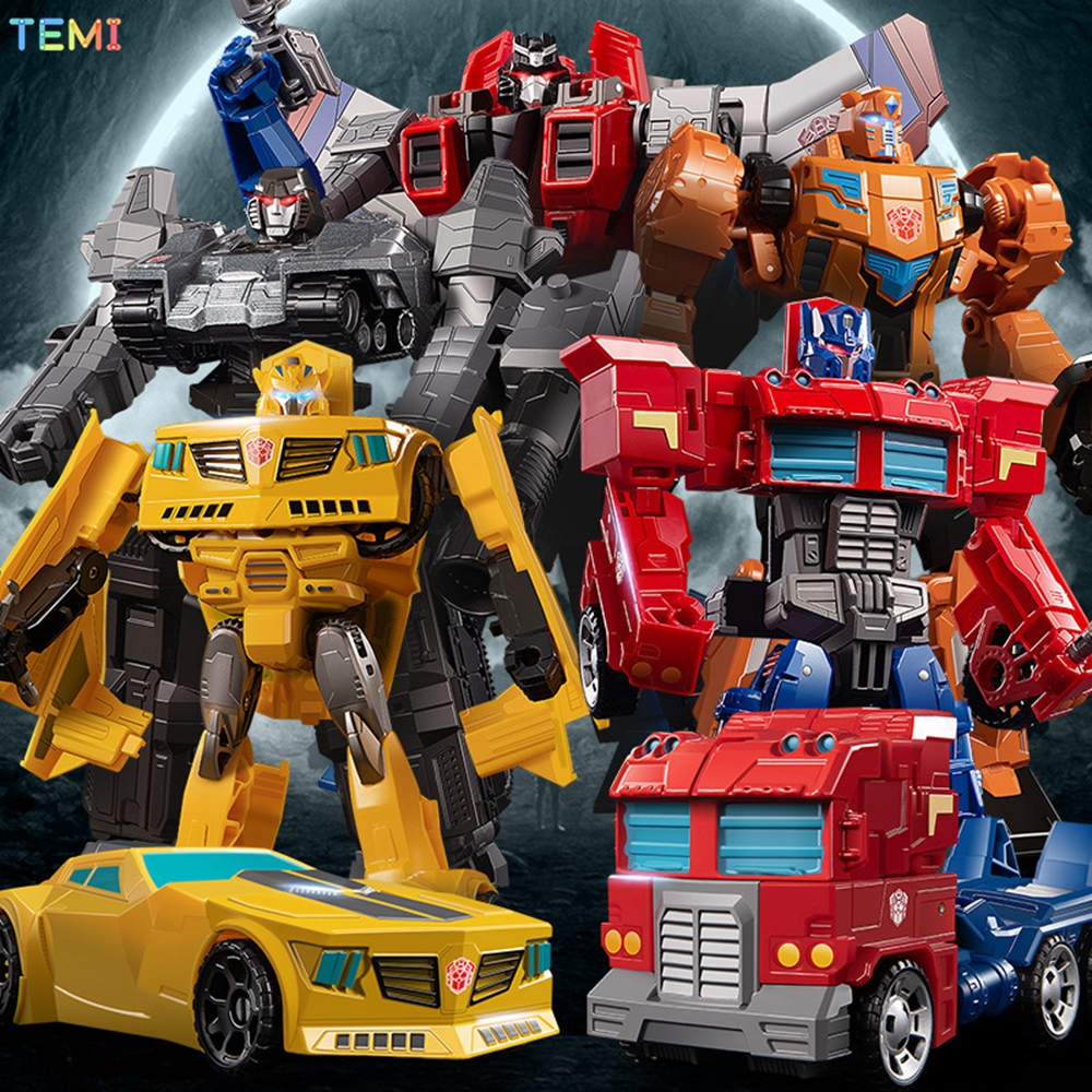 TEMI Deformation Action Figure Toy Model Alloy Automobile Robot Car ...