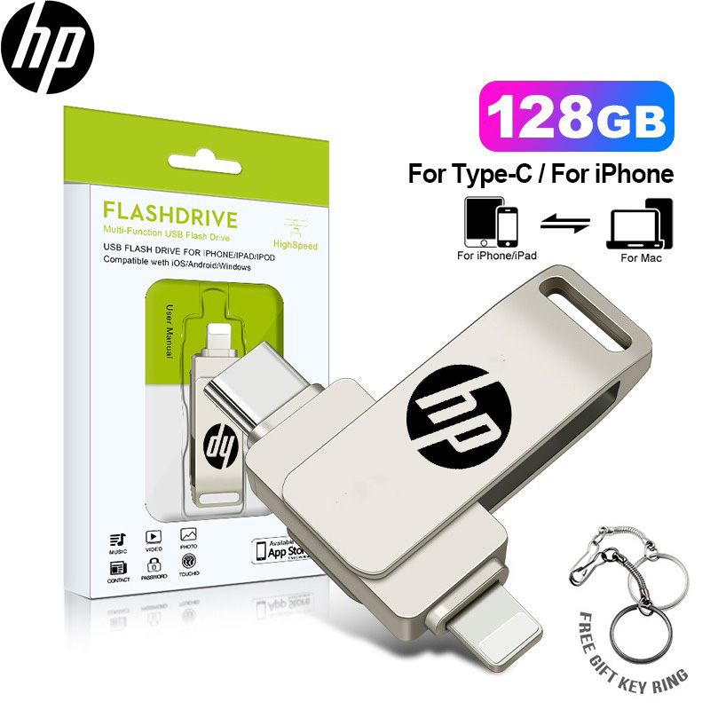 HP TYPE-C flash drive suitable for iPhone/Plus/X/ipad Usb/Otg 2-in-1 3. ...