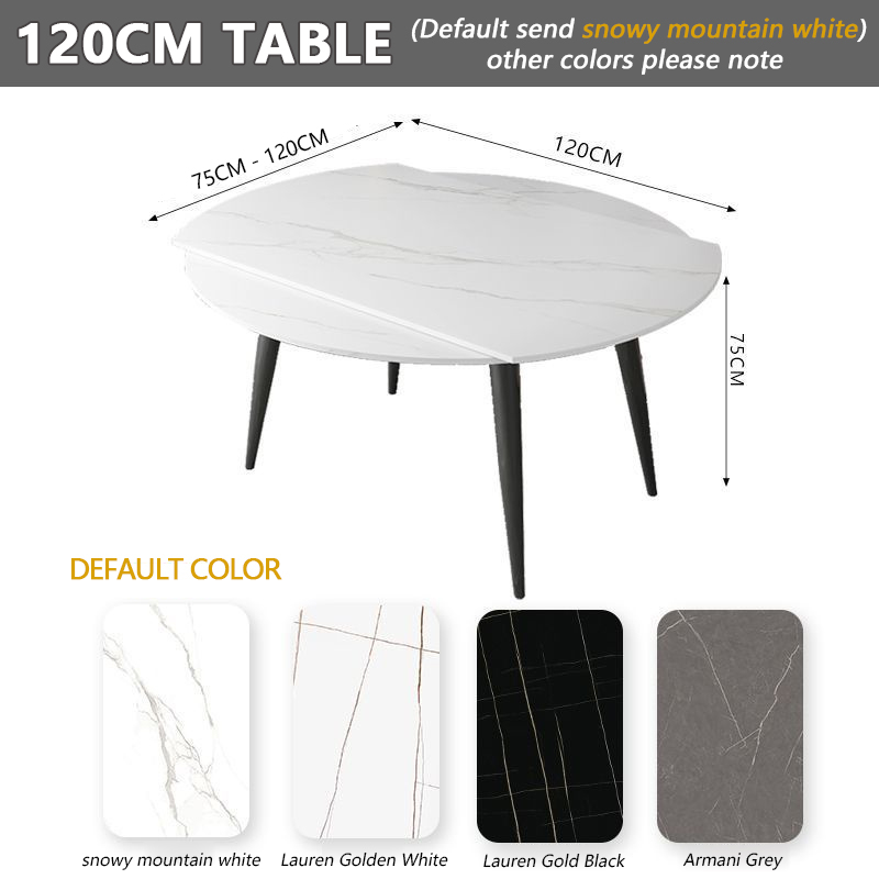TT Extendable Round Set Sintered stone Dining Chairs Nordic Stone For ...