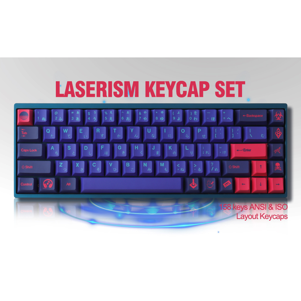 GMK Laser Wave Keycaps, 158 Keys PBT Keycaps Cherry Profile DYE-SUB ...