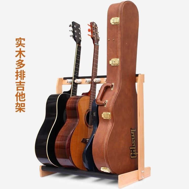 Multi Guitar Stand Solid Wood Floor Standing Guitar Stand Musical ...