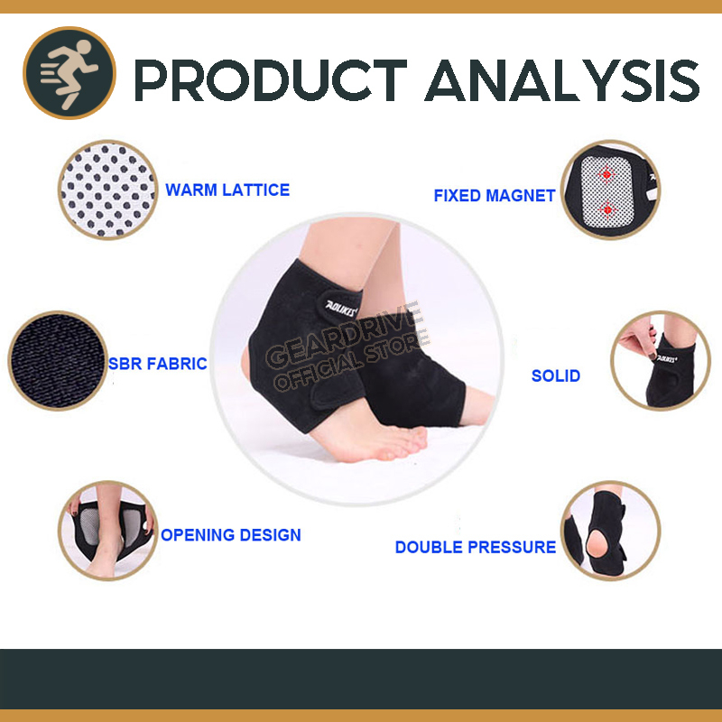 GEARDRIVE Ankle Brace With self-heating Tourmaline Magnet For Sprained ...