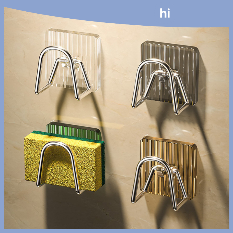 HI HOMES Acrylic Sponge Drainage Rack Kitchen Punching Free Storage ...