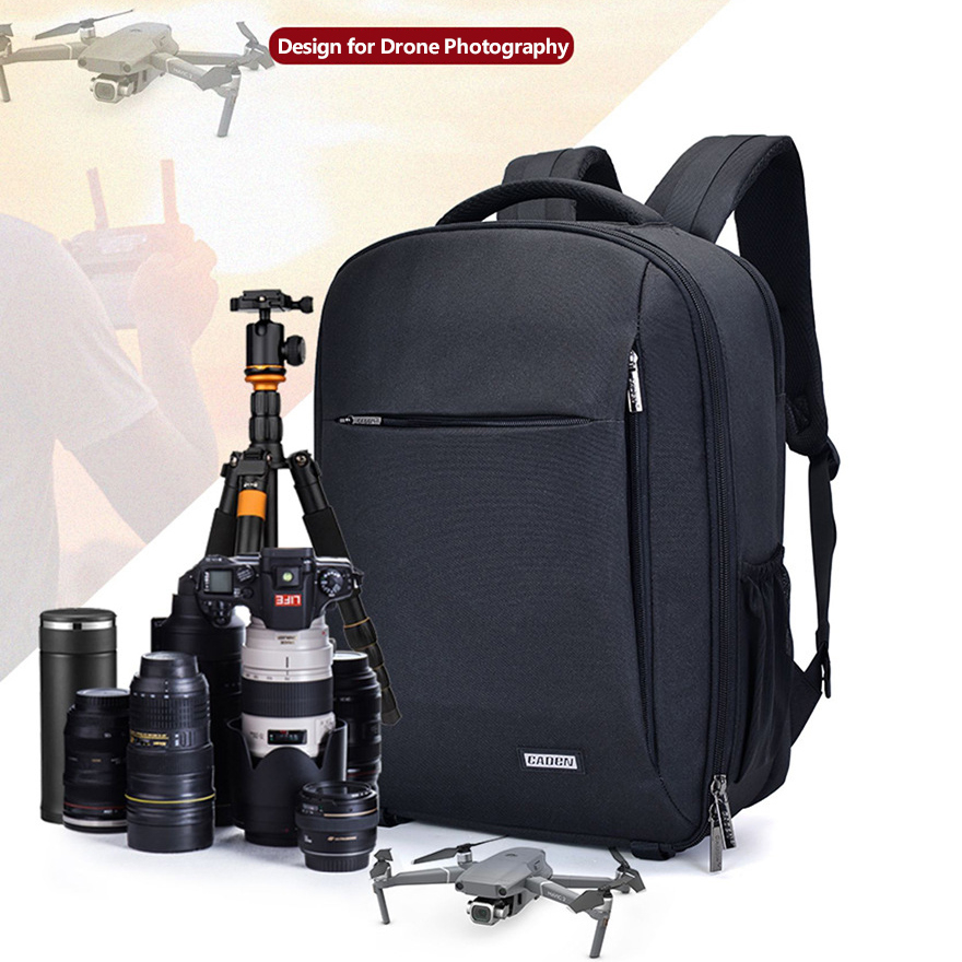 CADEN W9 Camera Backpack with 16'' Laptop Compartment for DSLR Drone ...