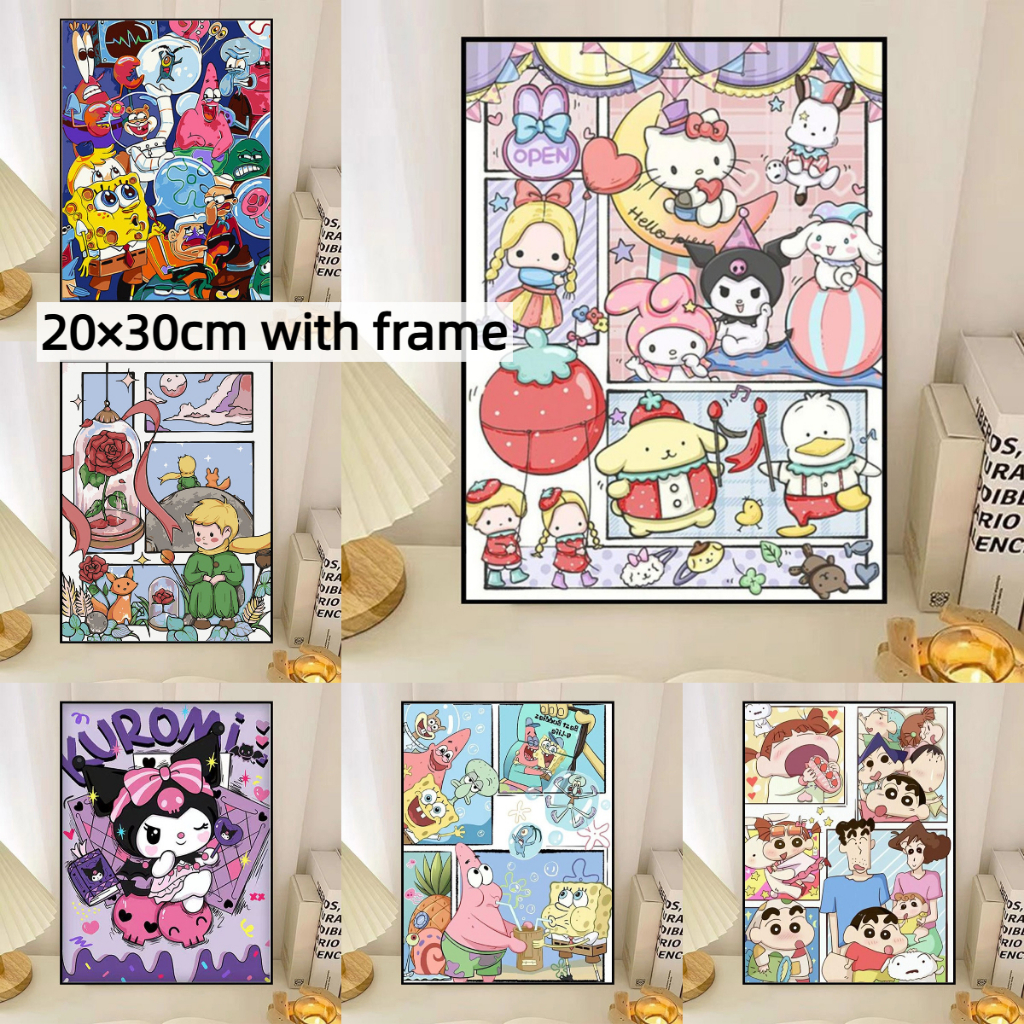 DROFE/20×30cm with frame/paint by number/Crayon Shin-chan/Sanrio ...
