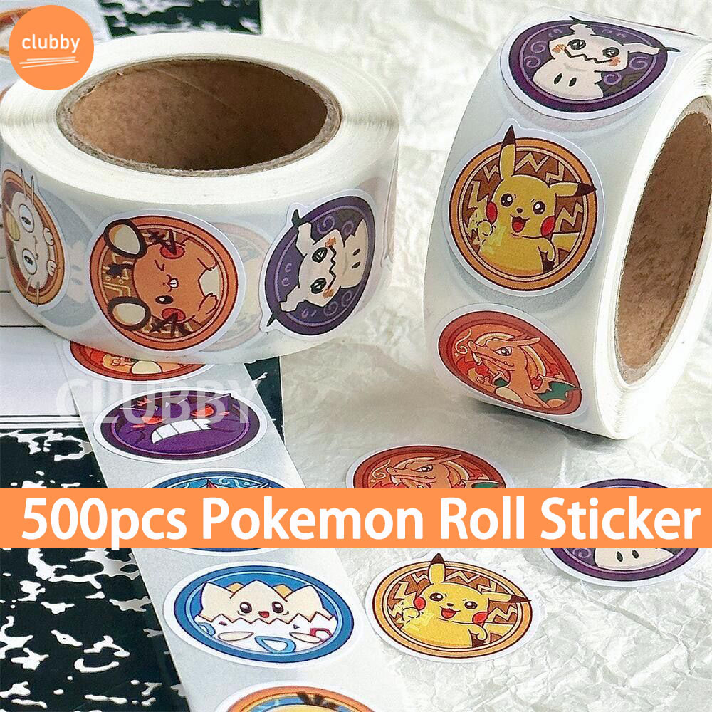 500Pcs Pokémon Sticker Pikachu Psyduck Squirtle Dot Stickers Decorative ...