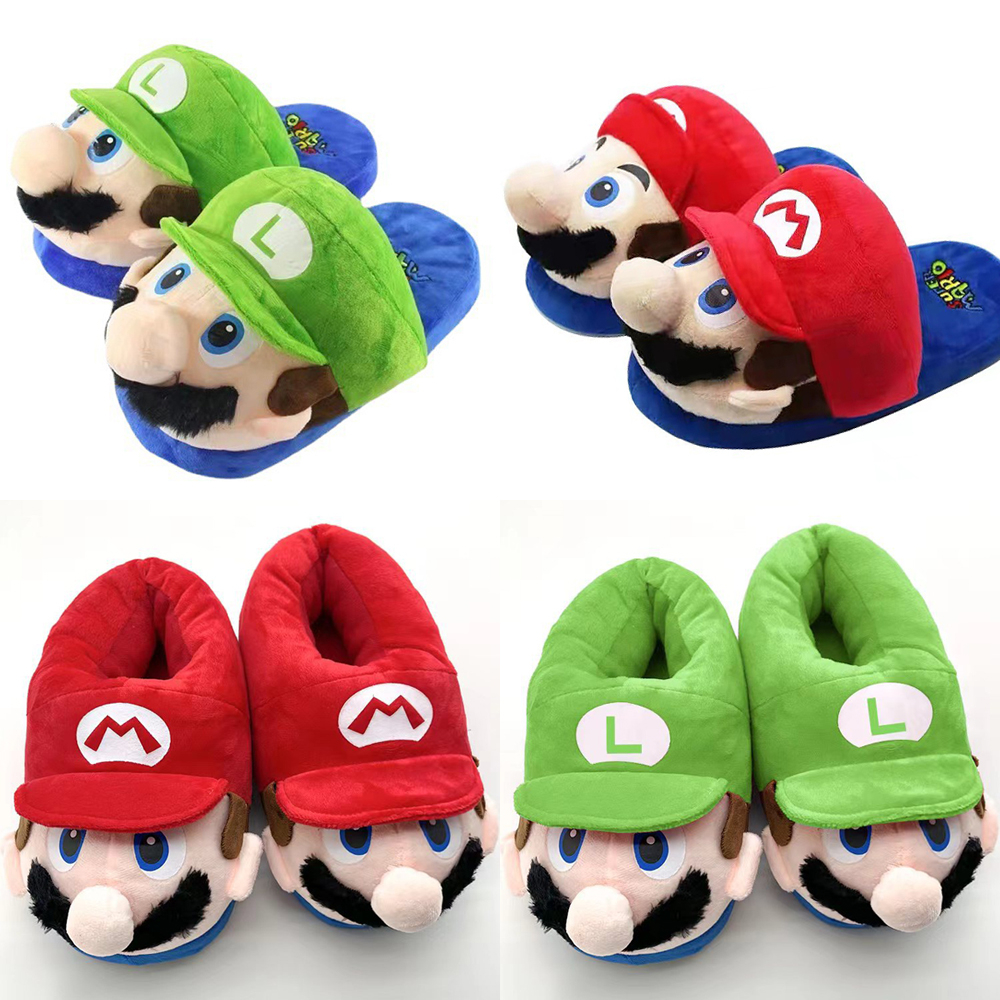 28cm Nintendo Game Super Mario Bros. Mario Luigi Slippers Plush Cartoon ...