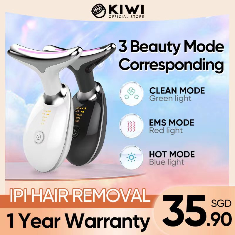 Neck Face Beauty Device 3 Colorful LED Lights Reduce Double Chin Anti ...