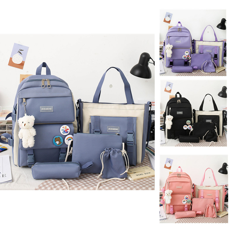 School Bag Sets 5 in 1 Set Primary School Bag Kids Bag Secondary School ...