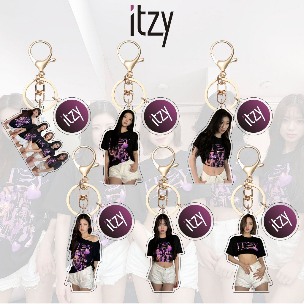 Itzy Acrylic Keychain Korean Girl Group Humanoid Keyring Pendant ...