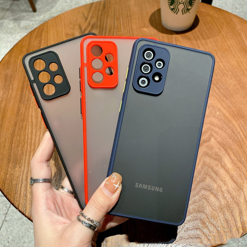 Casing Samsung Galaxy A14 A24 A25 A54 A34 M14 M34 M54 5G Luxury Shockproof Frosted Transparent ...