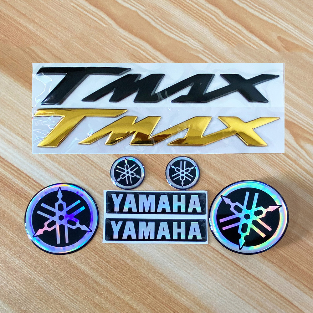 Whole Set 3D Motorcycle Emblem Badge Decal Tank Wheel Logo TMAX Sticker ...
