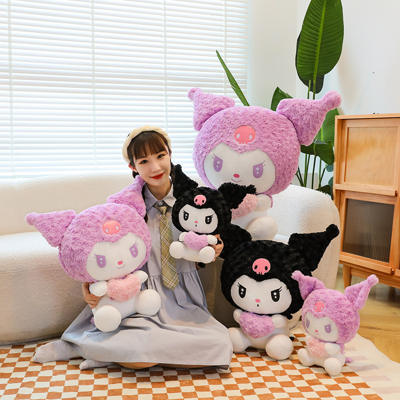 Kuromi Melody Doll Plush Toy Girl Sleeping in Bed Doll Kids plushie ...