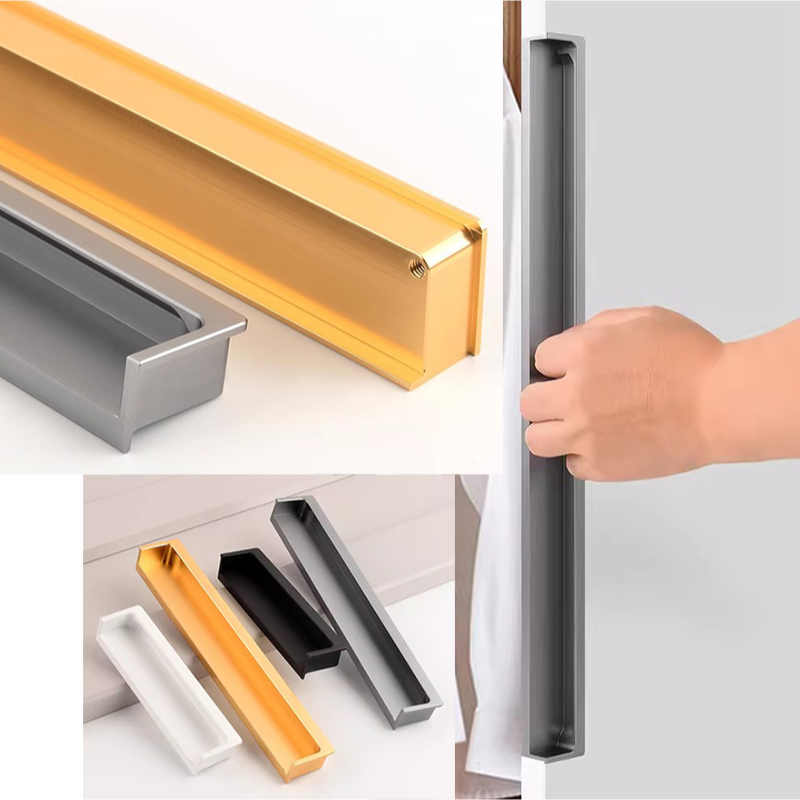 Recessed Handle Black White Gold Gray Slotted Handle Invisible Recessed ...