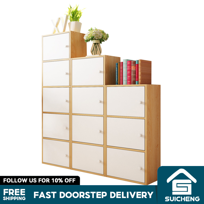 Bookcase With Door Floor Storage Cabinet Minimalist Storage Cabinet ...