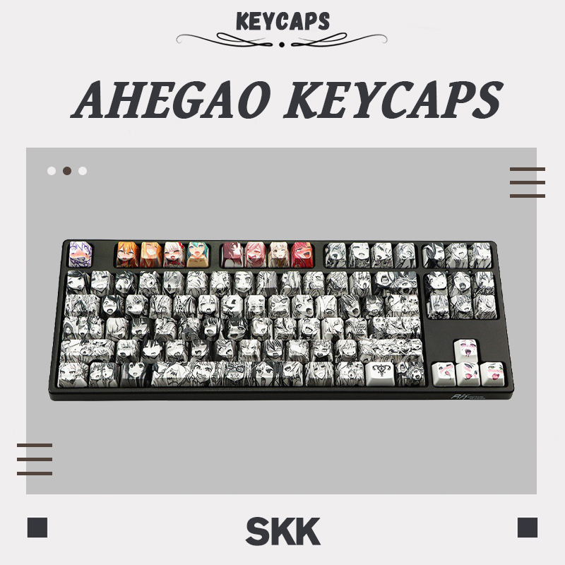 123 Style Ahegao Keycaps PBT XDA Profile Japanese Anime Keycap for ...