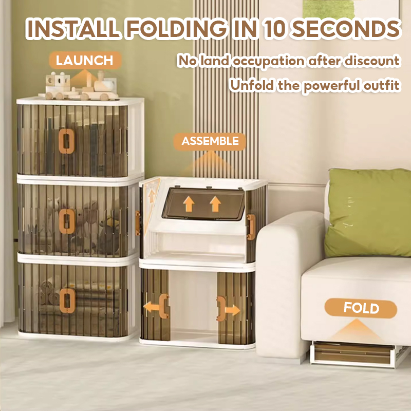 28L/52L/82L Free installation Foldable Storage Box Plastic Storage ...