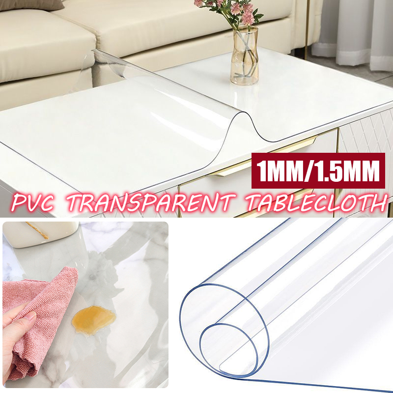 1.0/1.5mm PVC Table Mat Thick Clear Protective Table Pad Waterproof ...