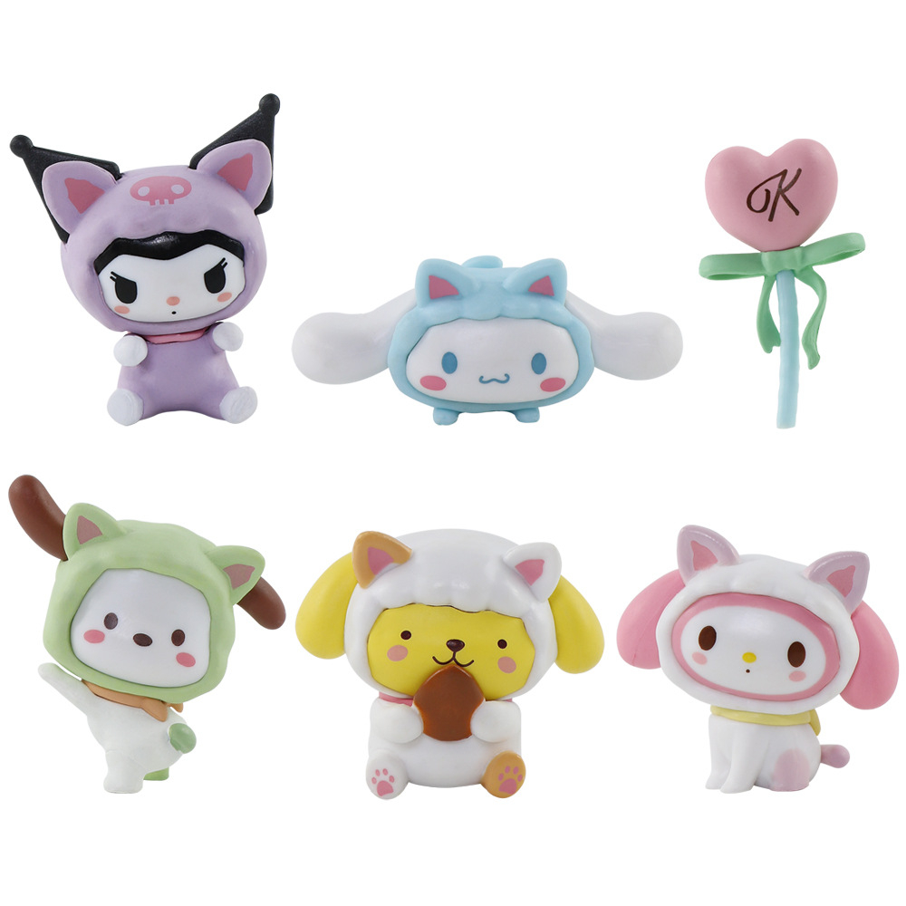 6Pcs/Set 2-5cm Japan Cartoon Sanrio Anime Figure Kuromi My Melody ...