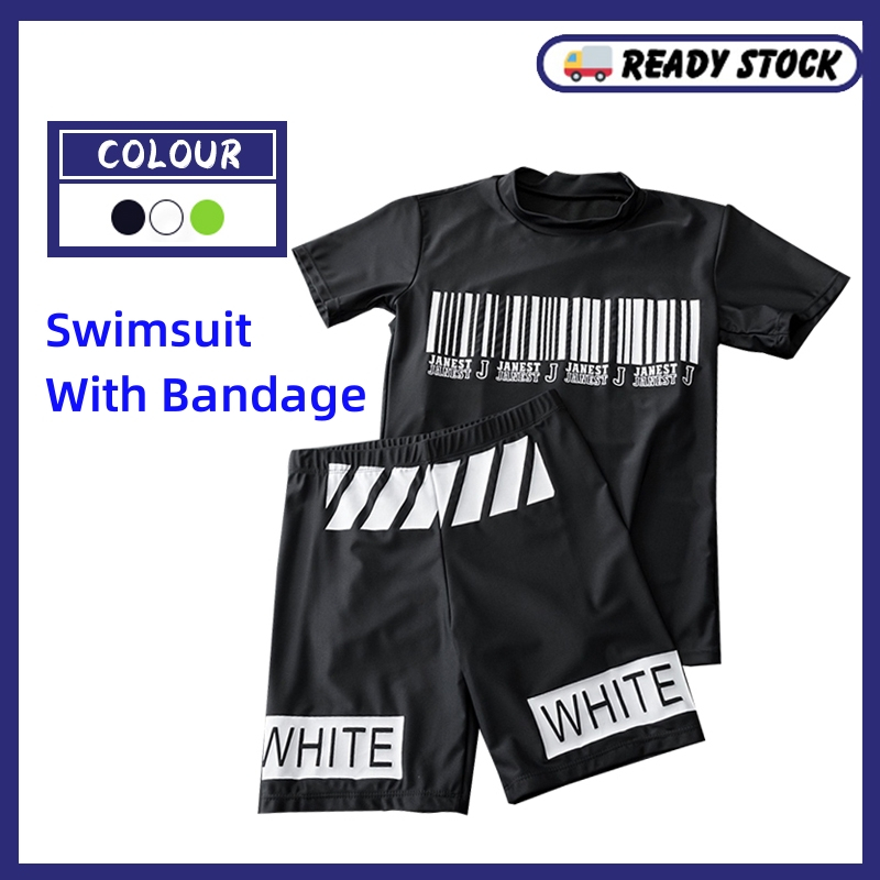 Two Piece Swimsuit Bandage Chest Binder Swimwear Swimming Suit Vest ...