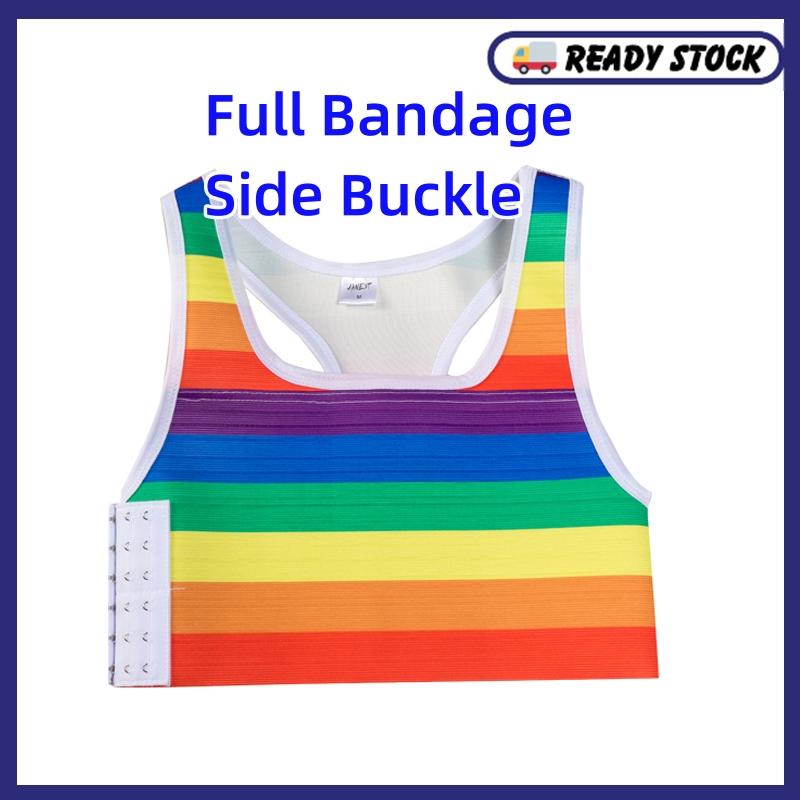 Full Bandage Chest Binder 3 Row Buckle Breast Binder Rainbow Color