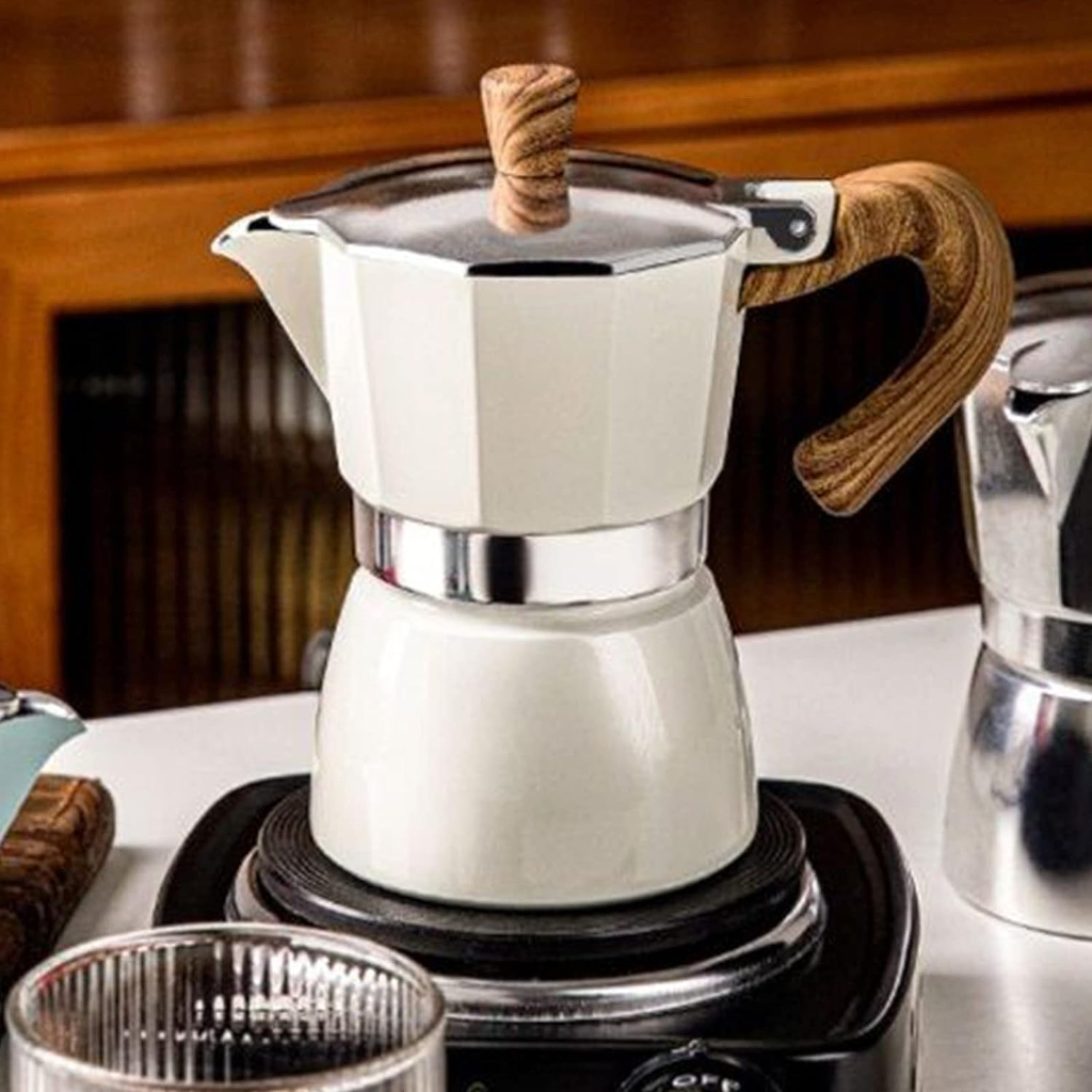 Coffee Pot, Moka Pot Italian Coffee Maker 3 cup/5 OZ Stovetop Espresso ...