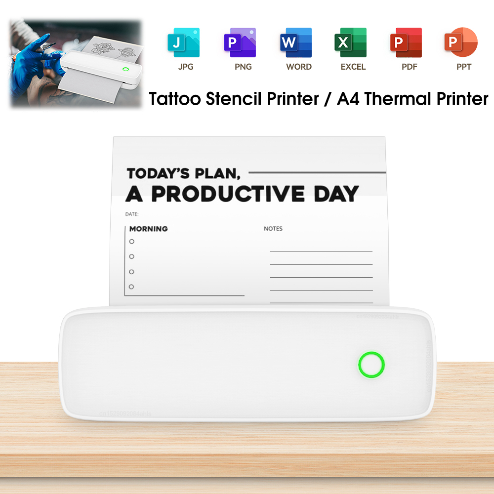 S8 Portable Thermal Printer A4 Paper Photo Printer Wireless Bluetooth ...