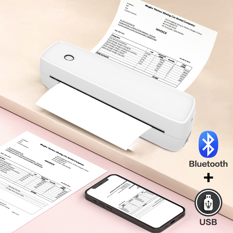 A4 Thermal Printer A80 Portable Printer Rechargeable printer Bluetooth ...