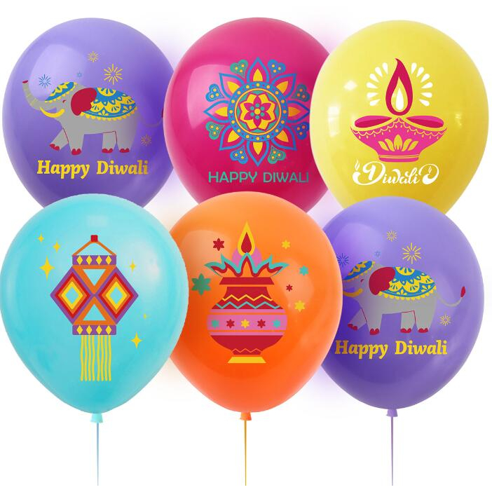 25 Pcs Diwali party balloons happy Deepavali latex balloon 12 inch ...