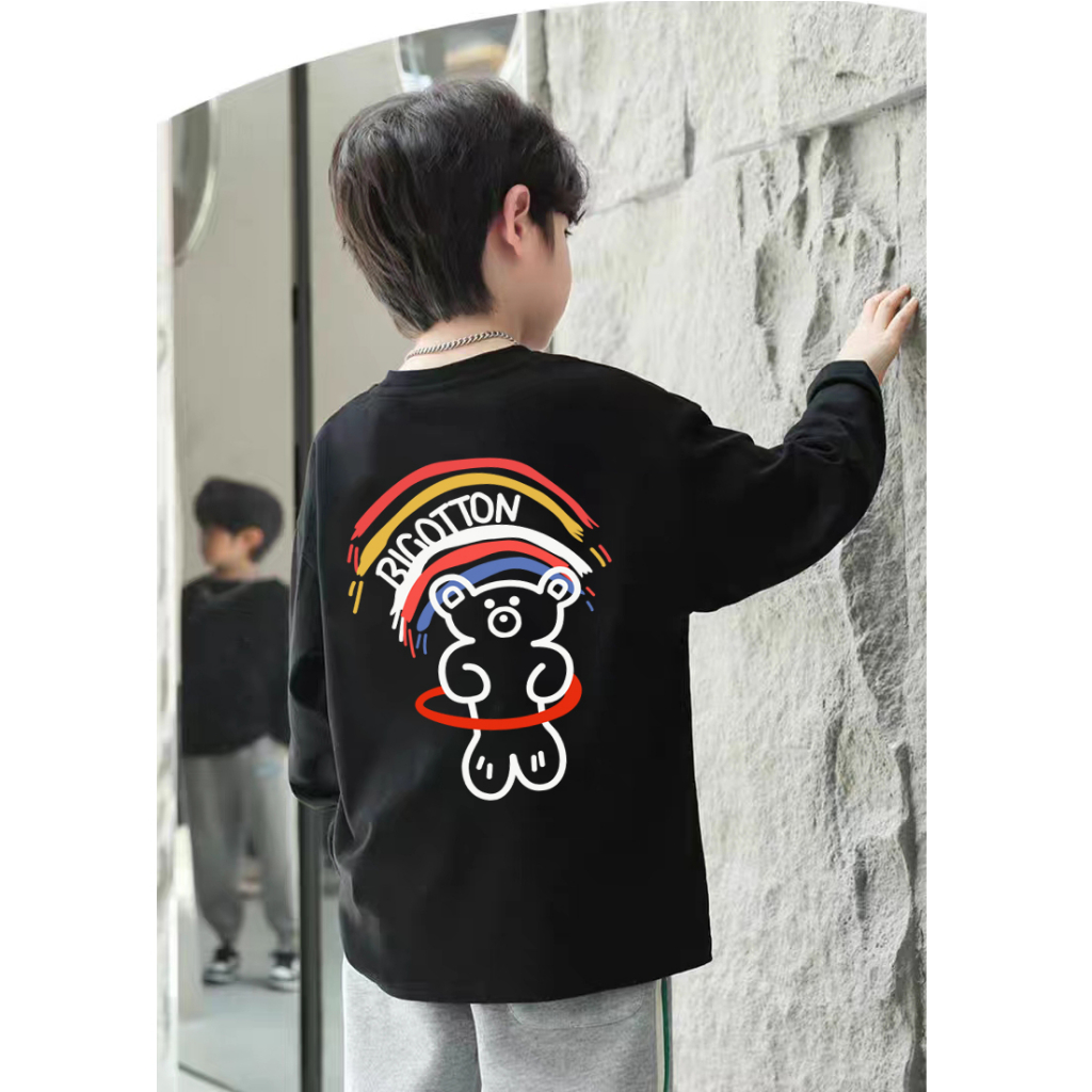 Pure cotton boys and girls' children's clothing, front and back printed ...