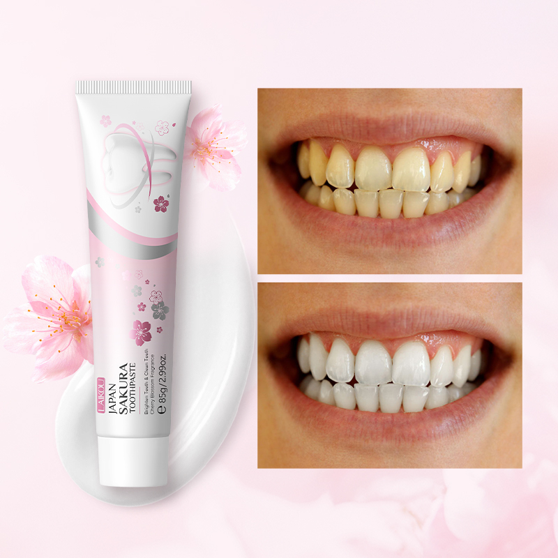 Remove Tooth Spots LAIKOU Japan Sakura Toothpaste Clean Dental Stains ...