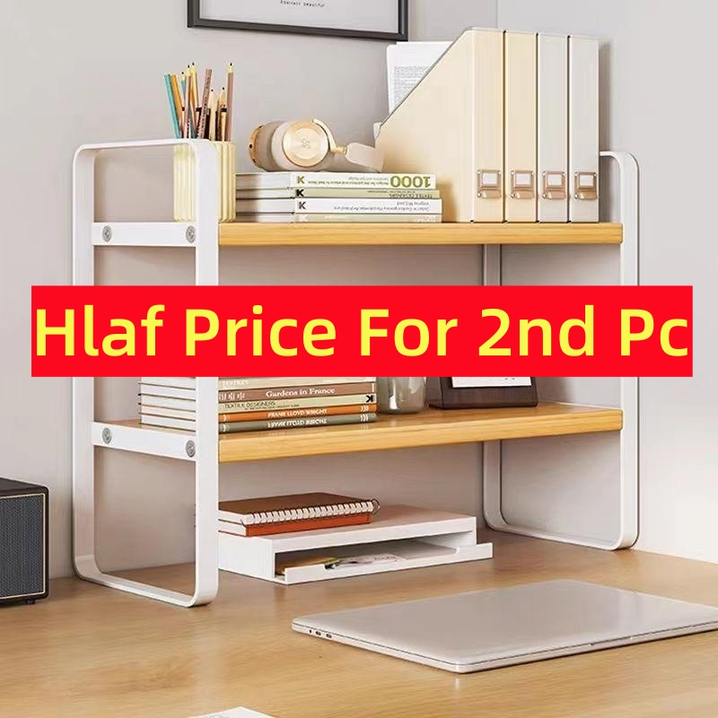 EazyShop.sg Desktop Organiser Shelf Office Desktop Storage Rack Student ...