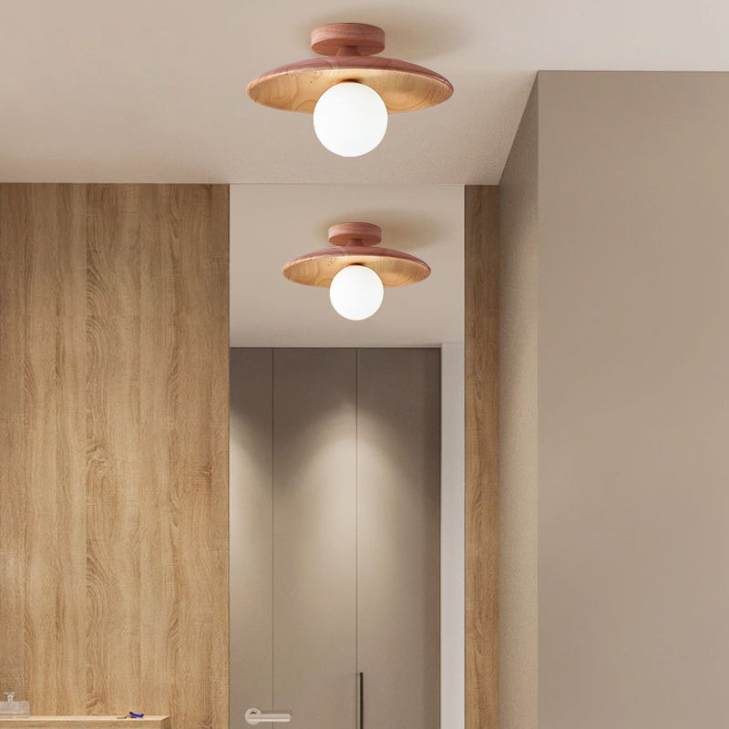 [Ready Stock]LED Ceiling Lamps Nordic Wooden Entrance Hall Lights for ...
