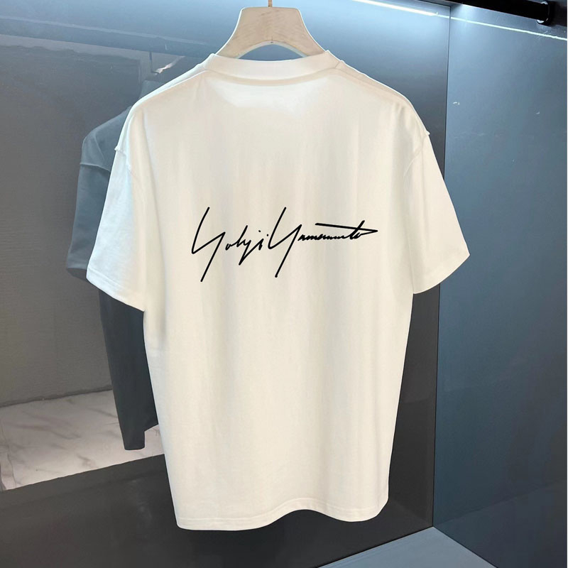 Y-3 Printed Signature Simple Round Neck Short Sleeve T-shirt Men's and ...