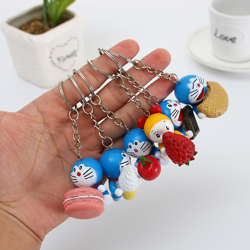 6Pcs/Set 3-5cm Anime Doraemon Figure Dorami Chocolate Ice Cream Macaron ...