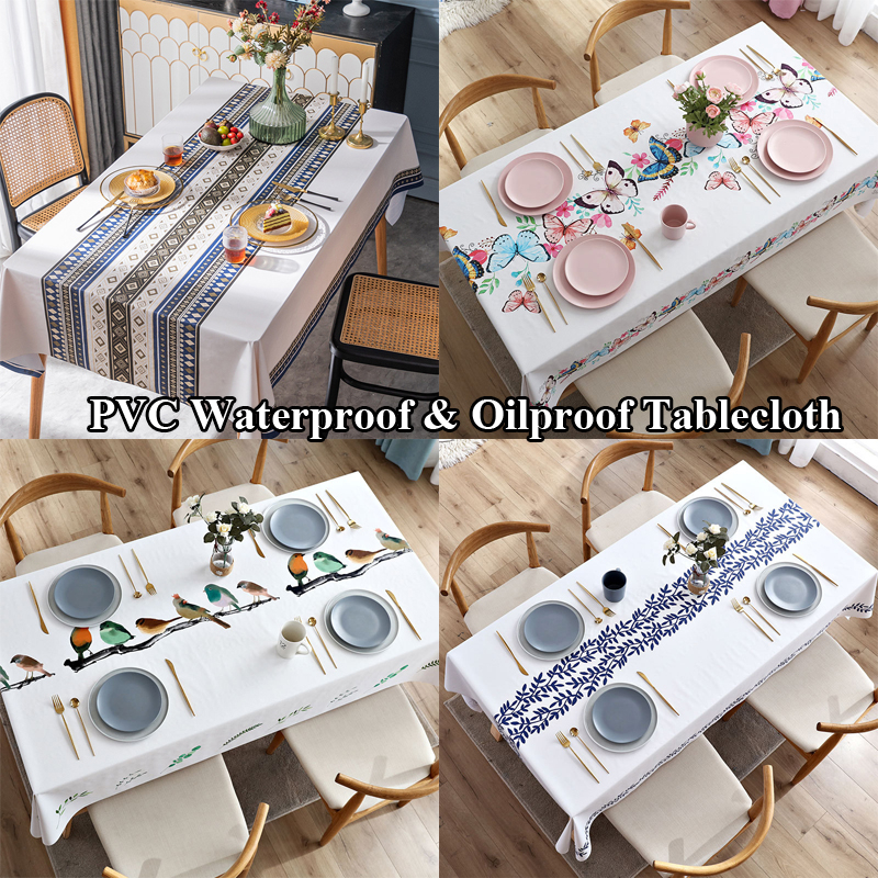 Nordic No Clean PVC Waterproof Tablecloth Rectangle Oilproof Table ...