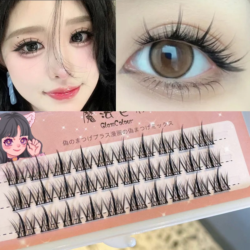 Manga Lashes Eyelashes Segmented Single Cluster Fairy Devil Natural ...
