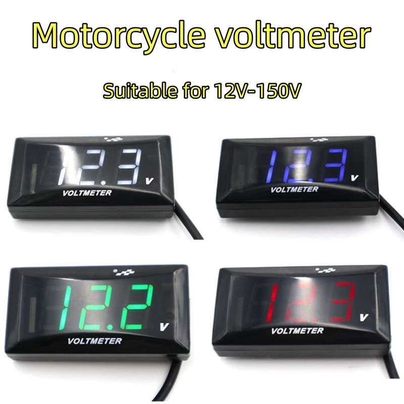 Motorcycle Electric Vehicle Modification Accessories 12V-150V Voltmeter ...
