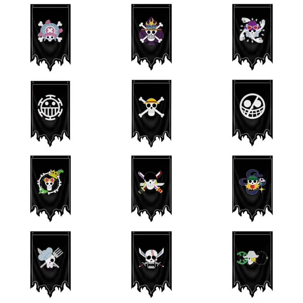 One Piece Flag Banner Straw Hat Pirate Trumpet Banner Flag Home ...