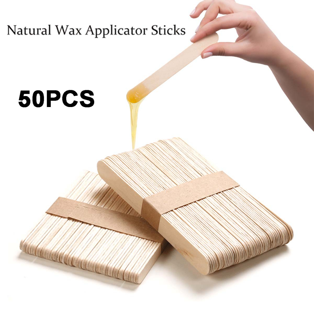 50pcs Waxing Sticks Wooden Hair Removal stick 15x1.7cm | Shopee Singapore