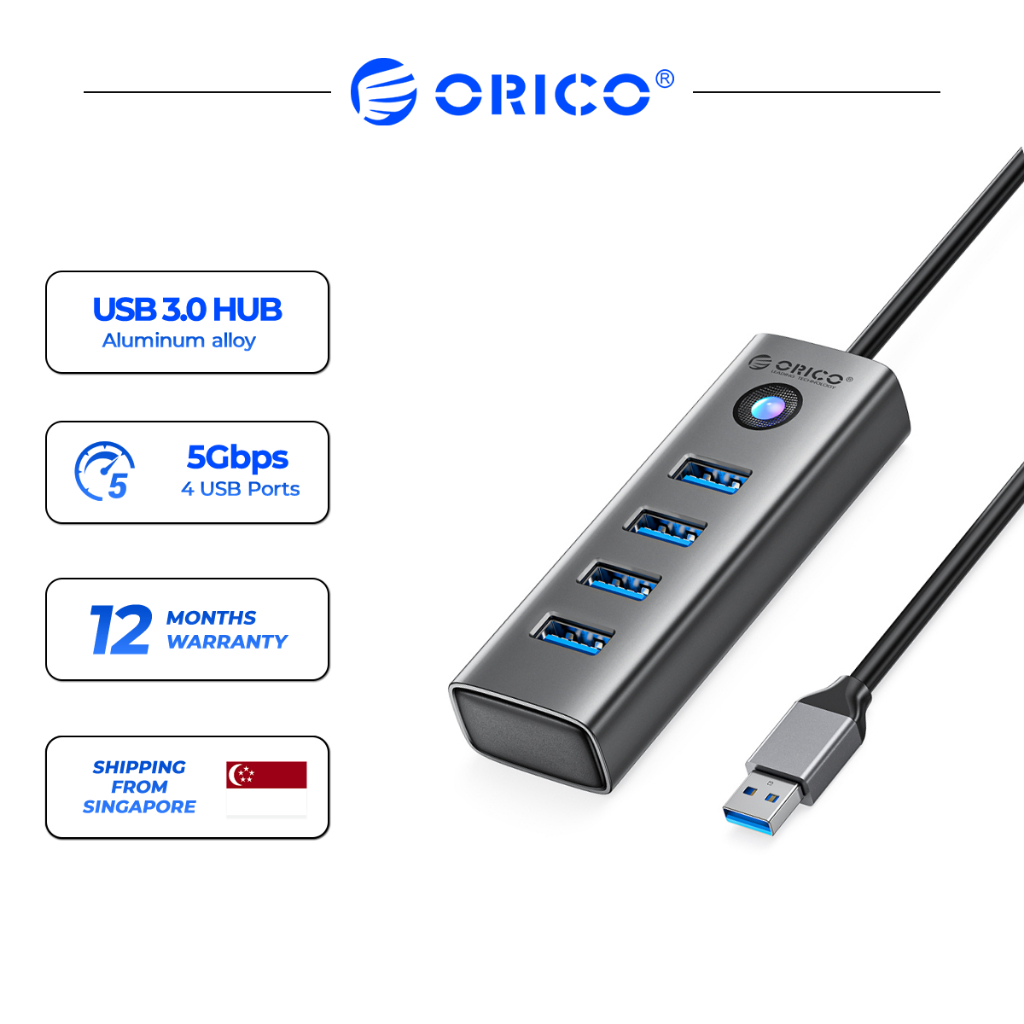 ORICO USB 3.0 HUB Aluminum Alloy Super Cooling Mini HUB 4 Port 5Gbps USB Splitter（PDD4U ...